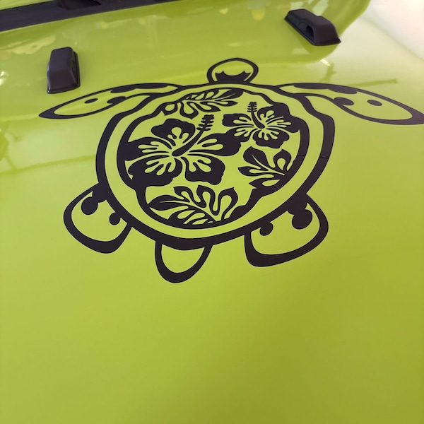 Turtle Hibiscus Flower Decal, Available in Many Sizes and Colors ...