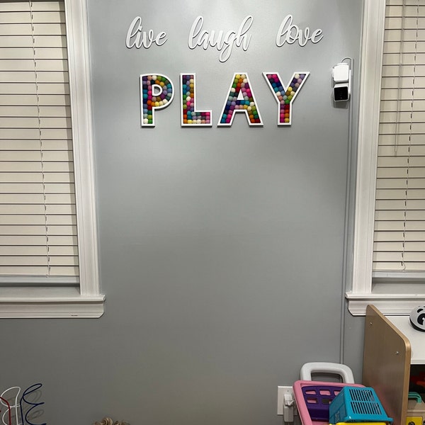 A-Z Wooden Wall Letters. Kids Room Felt Ball Rainbow Letters. Letters ...
