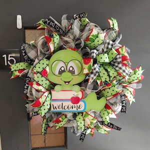 11X10 Bookworm School Wreath Metal Aluminum Sign 490, Wreath Attachment ...