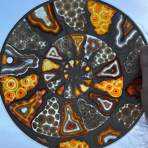 Original Golden Spiral Clock Painted by Hand - Round Transparent ...