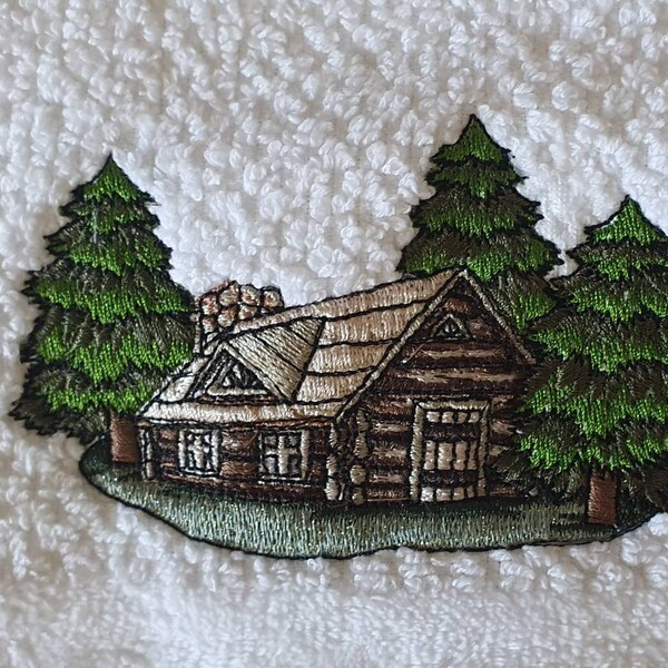 Log Cabin - Machine Embroidery Design, Rustic Cabin Embroidery Pattern ...