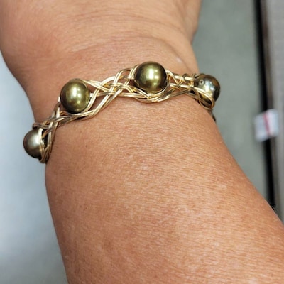 PUALANI Bracelet Sterling Silver and 14K Gold Filled Wrapped Hawaiian ...