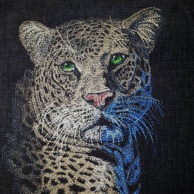 Cheetah Embroidery Design in the Night Series 3 Sizes to Download ...