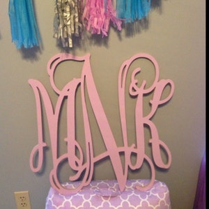 Large 24 Inch Unpainted 3 Letter Wooden Monogram 24 Wooden Decor ...
