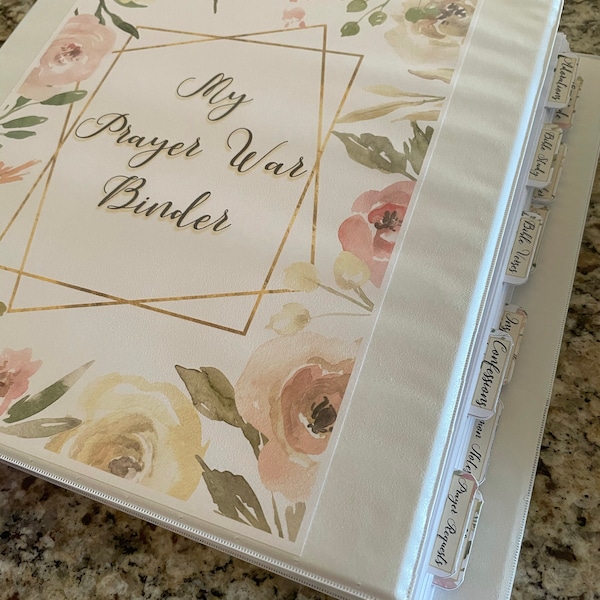 Prayer Journal Binder Dividers Cover and Tabs for Women Printables ...