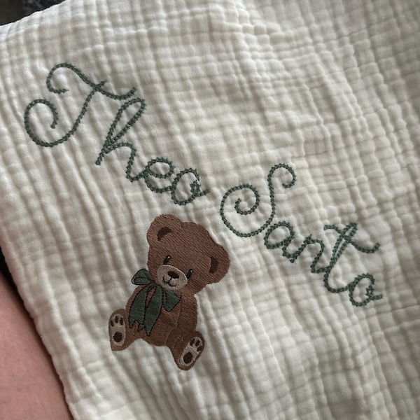 Personalized Embroidered Baby Boy Receiving Blanket, Baby Blanket With ...