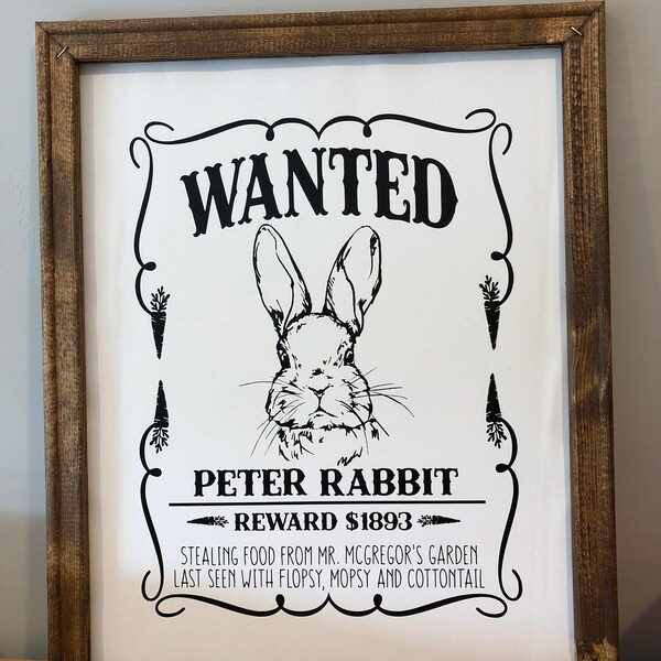 Peter Rabbit SVG, Wanted Peter Rabbit SVG, Rabbit SVG, Bunny Cut File ...