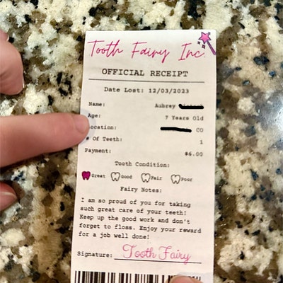 Editable Tooth Fairy Receipt Printable Certificate First Tooth Lost ...