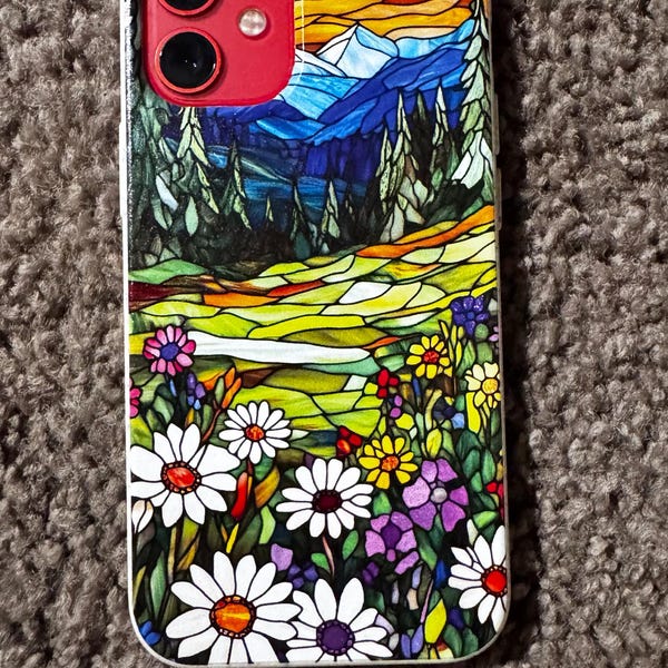 Wildflowers Biodegradable Phone Case With Embroidered Look, Stitched ...