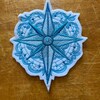 Compass Patch Blue Nautical Compass Aquarius Iron on Embroidery Patch ...