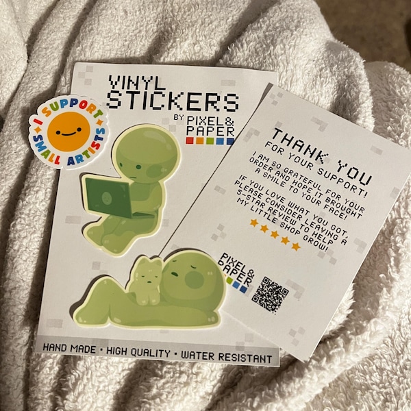 Little Green Guys Matte Vinyl Stickers | Cute Silly Decals | Gifts for ...