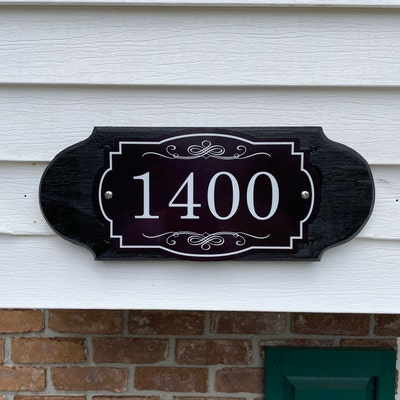 Victorian 1-line Address Sign, Custom Shaped Address Plaque ...