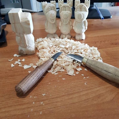 Skinning Knife Set 3pcs. Hand Made Forged Knife for Leather. - Etsy