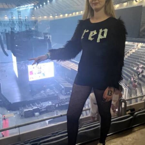 Rep Costume Black Velvet With Furry Sleeves. Romper With Rhinestones ...