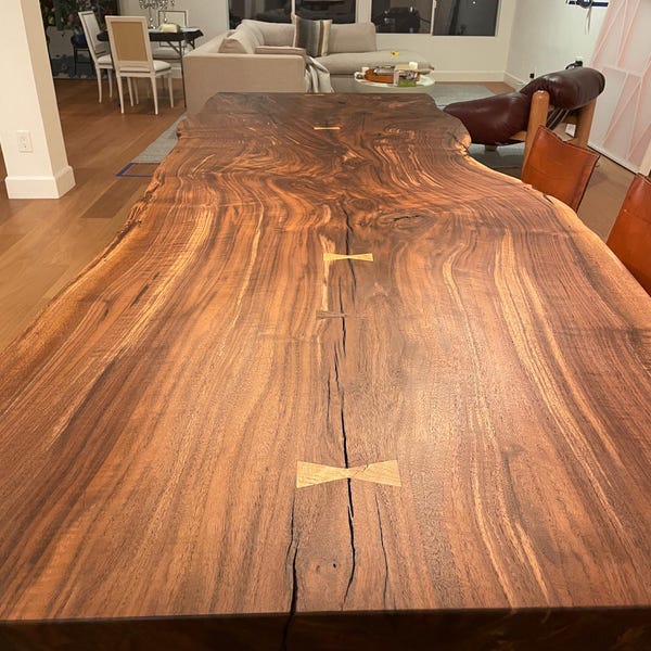 Live Edge Wood Slab Dining Table, Natural Edge Dining Table, Dining ...