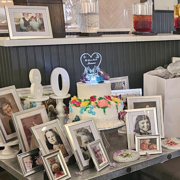 Personalized Lighted LED Double Heart Wedding Cake Topper Custom ...