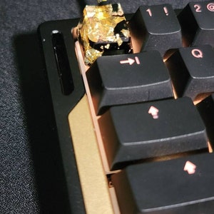 Black & Gold Keycaps More Sizes Artisan Glossy Arrow Keys, ESC 1u ...
