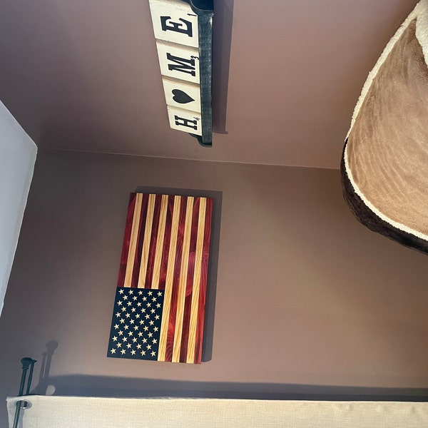 Rustic Flag (size 26x14), Customizable, Wooden Flag, Medium, Large ...