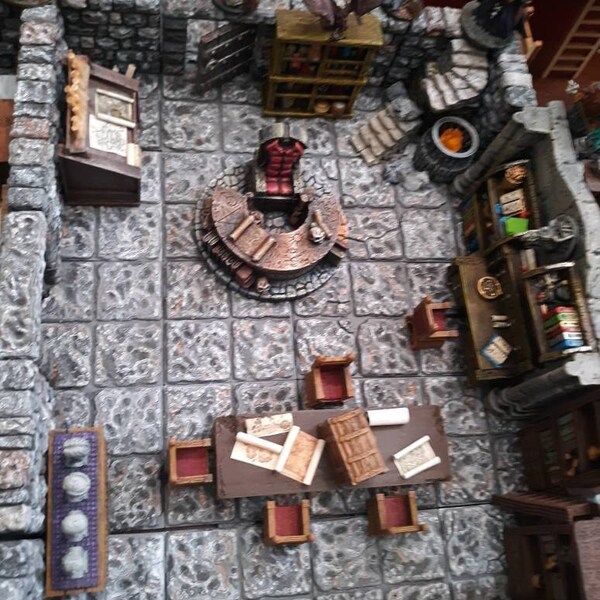 Painted Market Stall Miniature, Painted Dungeons and Dragons Furniture ...