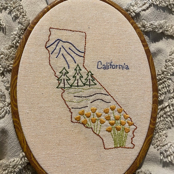 California Hand Embroidery Pattern Digital Download, Poppies ...