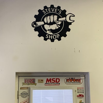 Personalized Man Cave Shop Sign Custom Metal Shop Sign Dad Gift Gift ...