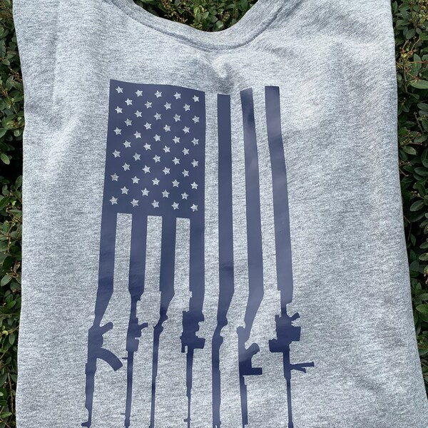 Distressed American Flag Made From Guns SVG, Gun Flag Svg, Grunge ...