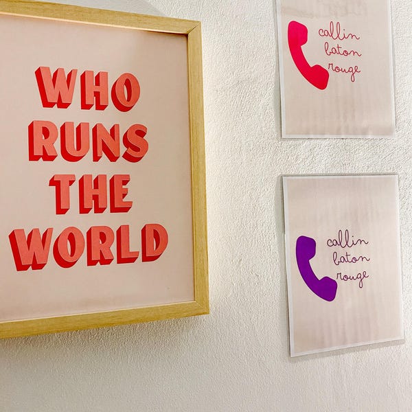 LSU Print, Pink, Girly Wall Decor, Trendy Wall Print, College Apartment ...