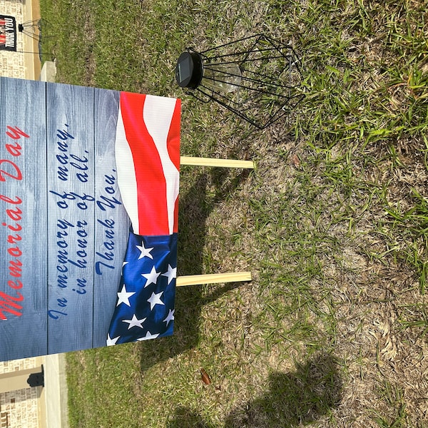 Memorial Day Yard Sign Thank You Memorial Day Lawn Decoration, Visible ...
