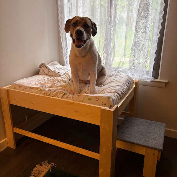 Unfinished Pet Ramp With Slats for Traction Wood Dog Ramp Pet Furniture ...
