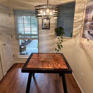 Large Handmade Coffee Table, Copper Decor, Unique Home Decor, Flame ...