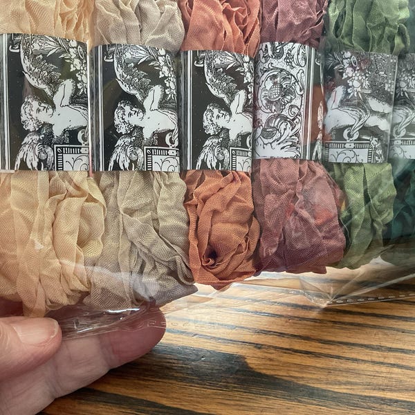 ASST NEUTRALS - Rayon Crinkle Ribbon Binding - Shades of NEUTRALS - 5 ...