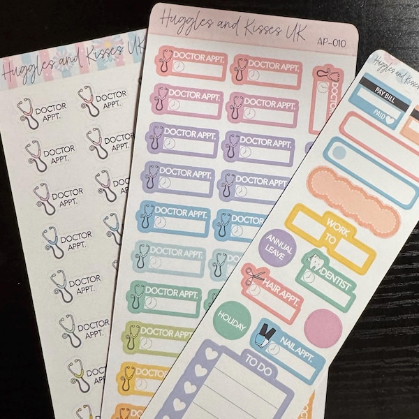 Doctor Appointment Planner Sticker / Pastel Colours | Doctor Appt ...