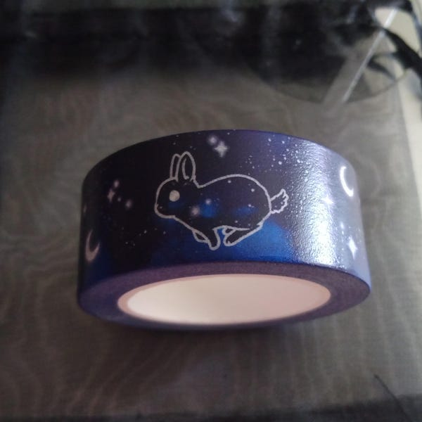 Stellar Bunny Washi Tape, Cute Washi Tape With Moon Rabbits and Stars ...