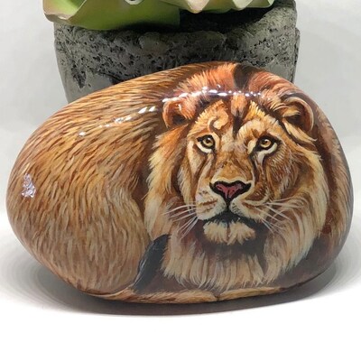 Blue Parakeet Painted Rocks, Unique Painted Stone Gifts for Bird Lovers ...