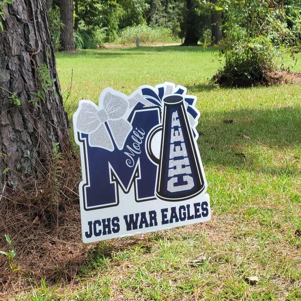 Cheer Personalized Squad Sign, Customize Name & Initial, School Spirit ...