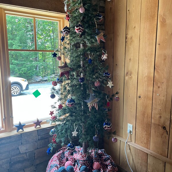 Handmade Homespun Fabric Hearts, Christmas Tree Toppers, Valentines ...