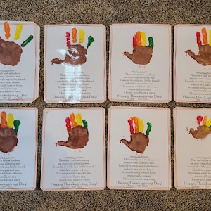 Thanksgiving Handprint Art, DIY Kid Craft, Handprint Keepsake, Fall ...