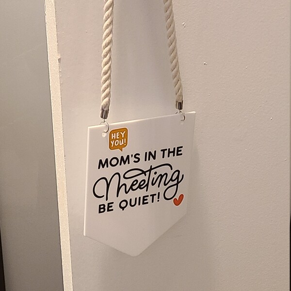 Meeting Sign / Door Sign - Acrylic Banner / Acrylic Hanging Sign / WORK ...