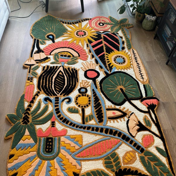 Hand Tufted Rug Irregular Shaped Rug Rugs for Living Room Handmade ...