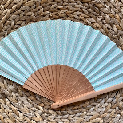 Hand Fan Leather Case, Light Turquoise, Fashion Accessory , Gift for ...