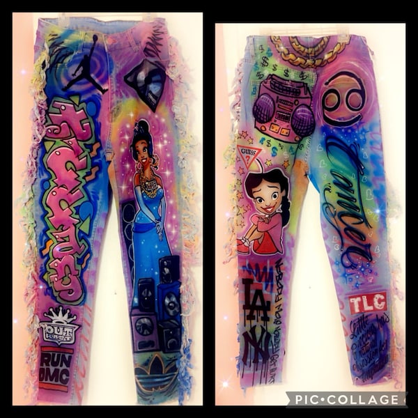 90s Airbrush Jeans FULL COVERAGE you Provide the Jeans, Airbrush Denim ...