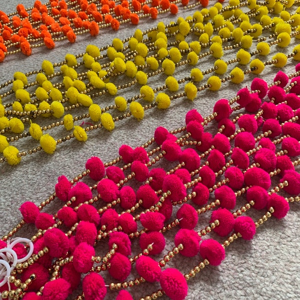 Festival Decorative String Party Decorative Cotton Pom Pom Multicolour ...