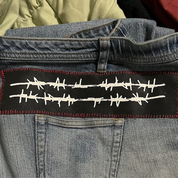 Barbed Wire Strip Patch - Screen Printed Patch - Punk - Hardcore - Etsy