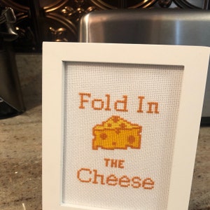 Fold in the Cheese Cross Stitch Pattern Kitchen Cross Stitch Easy Cross ...