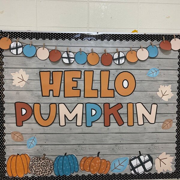 Fall Classroom Bulletin Board Kit: Hello Pumpkin Decor (digital ...