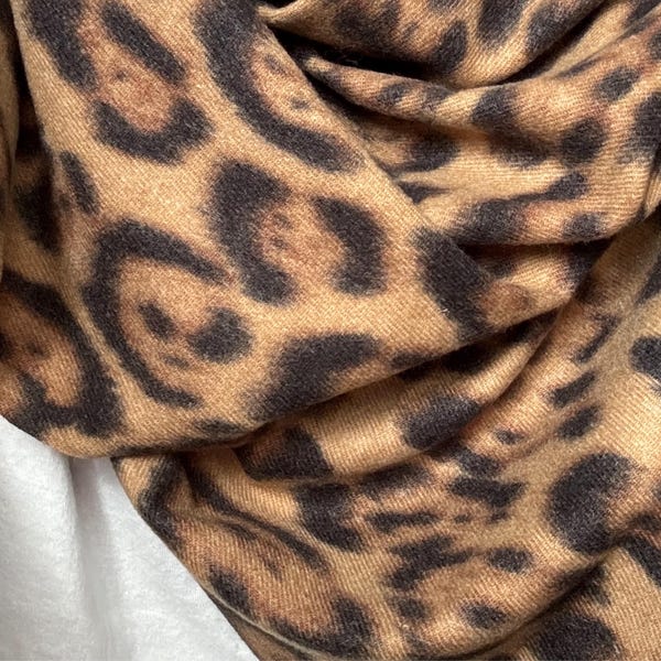 Leopard Animal Print Scarf/wrap Large Luxurious Soft Wool Mix Blend - Etsy