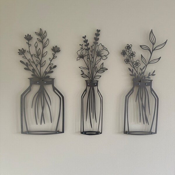 Spring Flower Metal Wall Decor, Unique Design Flower Art, Home Decor ...