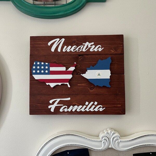 Personalized Two Countries Wood Sign - Etsy