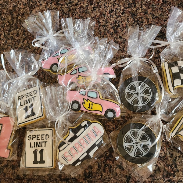 Racing Theme Cookie Favors, Car Theme Cookies for Birthday, Cute Race ...