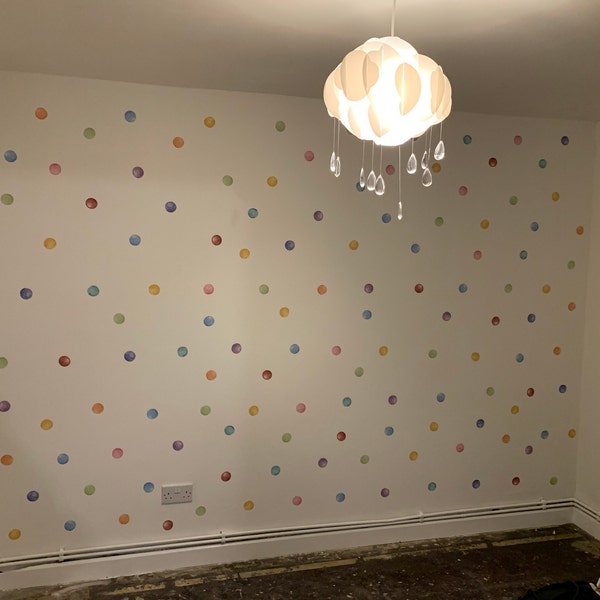 Watercolor Rainbow Polka Dot Wall Decals: Kids Room Confetti Stickers ...